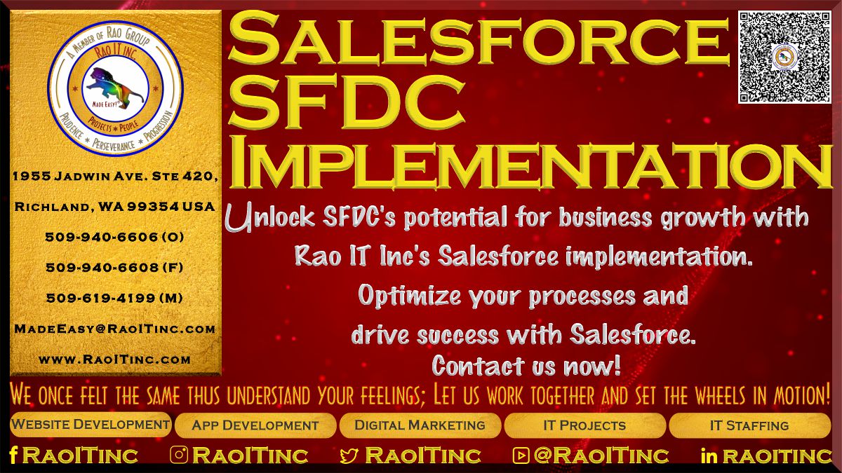 Salesforce Implementation company near me. Tri cities Richland WA - Rao ...